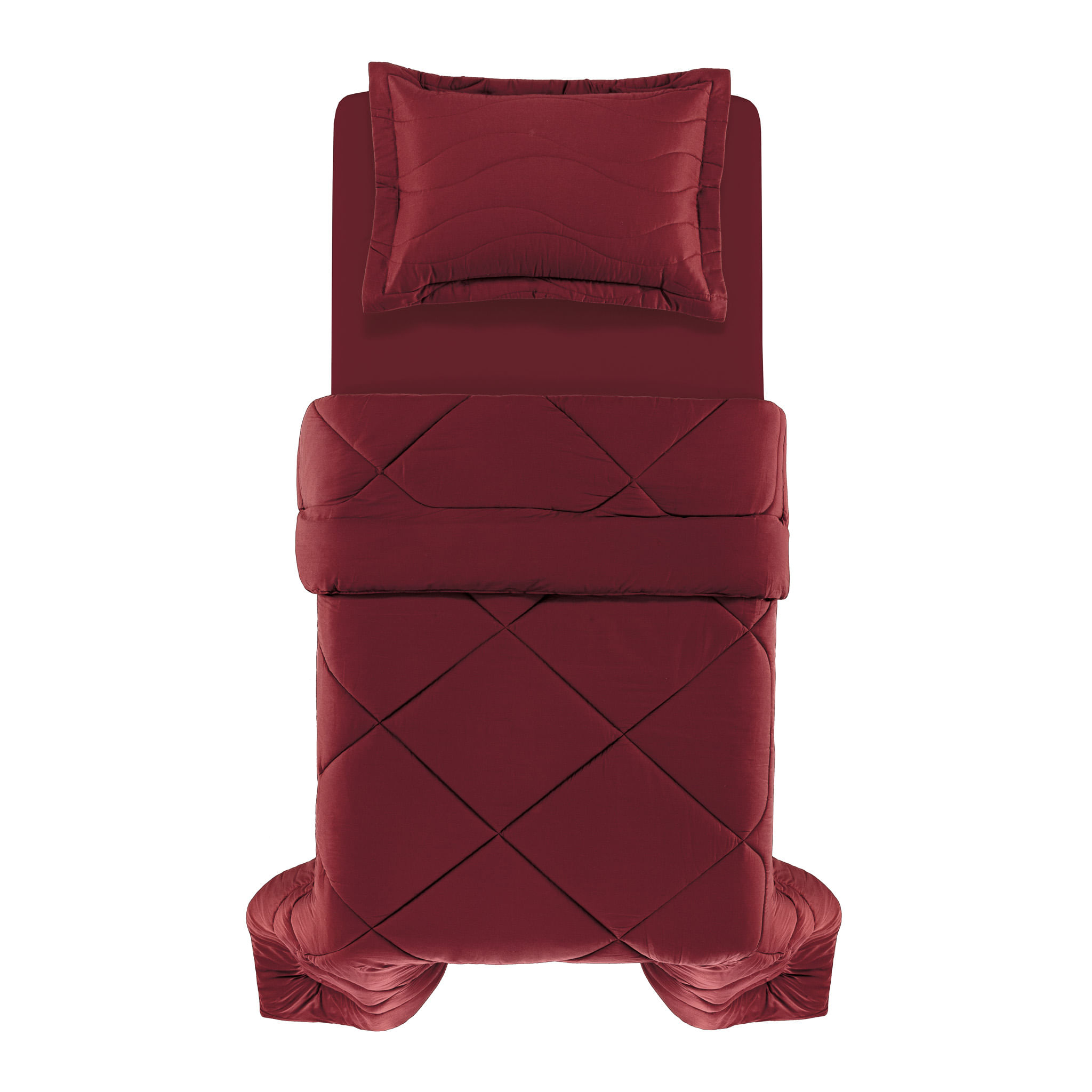 Edredom Solteiro 300 fios Grasso Vino | Trussardi